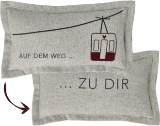 R&auml;der Kissen Auf dem Weg zu dir - Alpines Design mit Stickerei