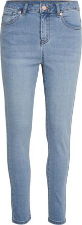 Kaffe Jeans KAsinem Damen Jeans 7/8 Slim Fit High Waist Jeanshose Hose 46, Light Blue Washed Denim 46
