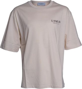 Laneus Homme, Tops, Blanc, Taille: 2XL T-shirt oversize en jersey