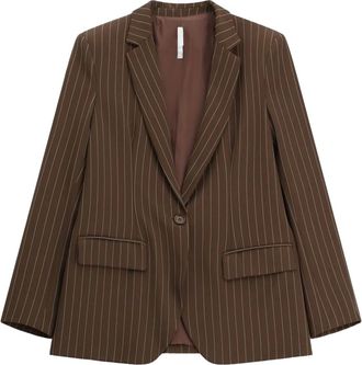 Imperial Femme, Vestes, Brun, Taille: 36 FR Giaccia Monopetto Gessata