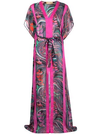 Pucci robe-caftan à imprimé graphique - Rose