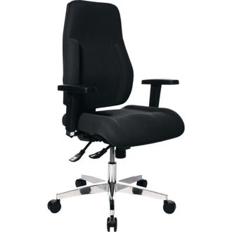 Topstar Chaise de bureau pivotante avec mécanisme synchrone ponctuel noir 430-510 mm sans accoudoirs capacité charge 110 kg