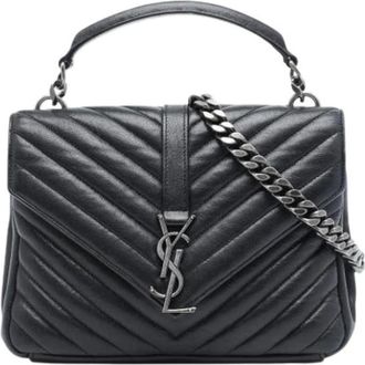 Saint Laurent Pre-owned College Satchel - Femme - Pre-owned - Noir - Taille: ONE Size