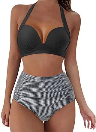 Generic Ensemble bikini pour femme &eacute;l&eacute;gant et sexy - Deux pi&egrave;ces - Triangle - Col en V - Push Up - Bikini - Maillot de bain - Maillot de bain Curvy - Haut de 