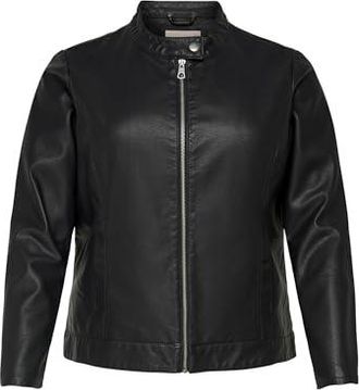Only Carmakoma Femme Carrobber Synthétique Noos Veste en cuir, Noir, 50 EU