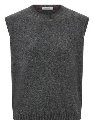 Ferragamo haut en maille à design sans manches - Gris