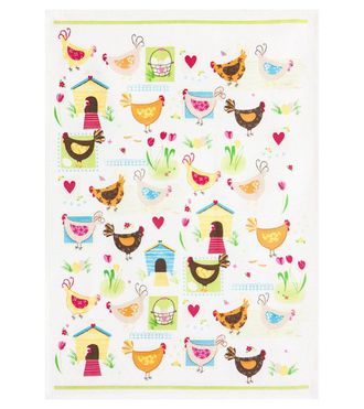 Kracht Reduziert: Kracht Geschirrtücher aus Halbleinen, Osterwiese in Rot, 2er Pack, 50x70 cm