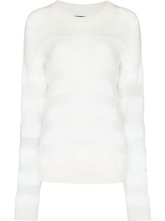 Rta haut Agatha en maille à rayures - Blanc