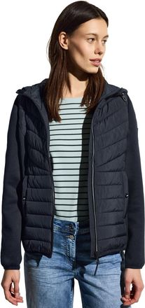 Cecil Damen B202033 Scuba Jacke mit Kapuze, Dark Navy Blue, M