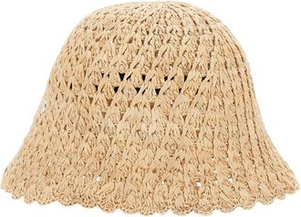 Helen Kaminski Femme, Accessoires, Beige, Taille: ONE Size Rio Raffia Crochet Cloche