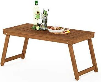 Furinno Tioman Small Hardwood Table Basse Pliante dExtérieur, Naturel, 43,15 x 89,9 x 45 cm