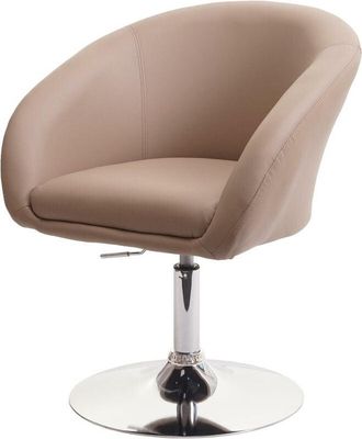 Hhg jamais utilisé] Chaise de salle à manger 247, chaise de salon pivotante, réglable en hauteur, similicuir taupe