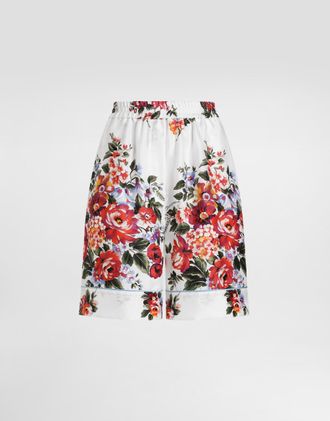 Dolce & Gabbana Flower Bouquet-print Twill Vanity Bermuda Shorts - Frau Hosen Und Shorts Mehrfarbig 42
