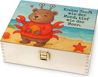 Mr. & Mrs. Panda Teebeh&auml;lter Krebs Astrologie Design - Geschenk, Sternzeichen, Tierkreiszeichen, Tee Organizer, Geburtstagsgeschenk, Teebox, Teekiste, Teedose, Teebeut