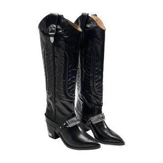 Toga Archives Leather Cowboy Boot - Black
