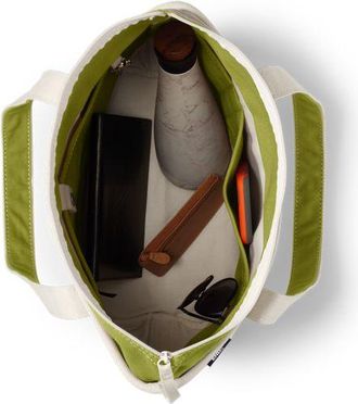 Lands End Mittelgroße Canvastasche mit Reißverschluss, Damen, Größe:null regular, Weiß, Baumwolle, by Lands End