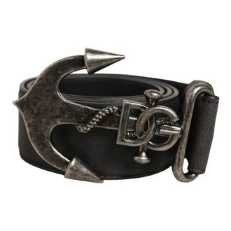 Dolce & Gabbana G&uuml;rtel mit Anker-Logo und Metallschnalle - - Accessories - Herren - Schwarzk - ONE SIZE