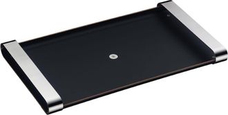 WMF Club Tablett 54 x 32 cm Serviertablett mit Tragegriffen, Echtholz lackiert, Cromargan Edelstahl, schwarz