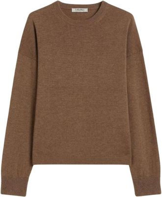 Max Mara Femme, Pulls, Brun, Taille: 44 FR Pull Ras du Cou en Tricot C&ocirc;tel&eacute;