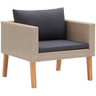 vidaXL Vidaxl - 1-Sitzer-Gartensofa mit Auflagen Poly Rattan Beige