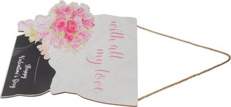 Angoily Valentinstag Holz T&uuml;rschild mit Herzform Romantische Front Door Sign aus Langlebigem Holz Dekoratives Wand T&uuml;rh&auml;nger f&uuml;r Eingang und Raum Liebevolle V