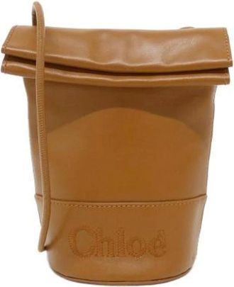 Chlo&eacute; Pre-owned Sac port&eacute; &eacute;paule Sense en cuir de veau - Femme - Pre-owned - Brun - Taille: ONE Size