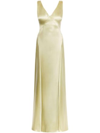 Philosophy di Lorenzo Serafini robe en satin à coupe longue - Jaune
