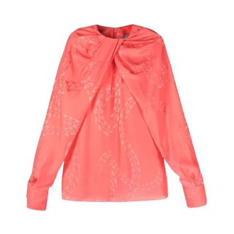 Stella McCartney Kettenmuster Twist Kragenbluse - - Blouses & Shirts - Damen - Rosa - 2XS