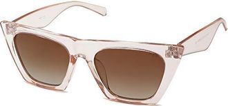 Sojos Lunettes De Soleil Rétro OEil de chat Polarisé Pour Les Femmes Style de mode Sunnies Bella SJ2115 Avec C3 Monture Crystal Brun/Verre Pente Brun