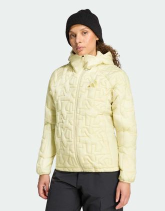 adidas Terrex xperior primaloft locker gef&uuml;llte Kapuzenjacke in Dual Yellow-Gelb