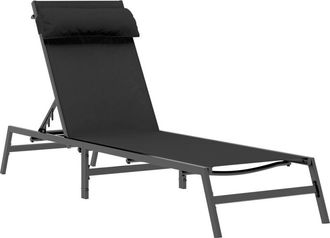vidaXL Vidaxl - Liegestuhl Schwarz 197 x 54 x 86 cm Stahl und Textilene