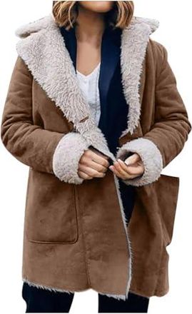Generic Manteau Femme Hiver Manteau À Capuchon dhiver épais Parka Doublé Polaire Chaud Peluche Grande Taille à Manches Longues Blouson Zippée Doudoune extérie