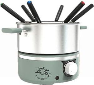 Little Balance 8963 Little Fondue Meuuuh...!, Appareil à fondue 6 personnes, Caquelon inox, Compatible induction, 1,8 litres, 650 W, Sapin