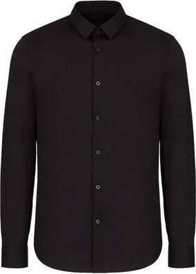A|X Armani Exchange Chemise col classique en coton m&eacute;lang&eacute;