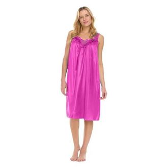 Generic Robes &agrave; lancienne pour femmes Chemise de nuit en satin sans manches pour femmes Large sangle Grande taille Chemise de nuit de naissance, Rose, taille 