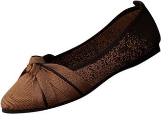 Generic Chaussures plates d&eacute;contract&eacute;es &agrave; bout pointu pour femme - &Eacute;l&eacute;gantes - Respirantes - L&eacute;g&egrave;res et confortables - Avec noeud - Pour le travail et les vac