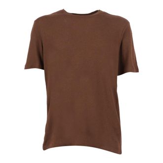 Majestic Filatures T-Shirt mit Rundhalsausschnitt und kurzen &Auml;rmeln - - Tops - Herren - Braun - M