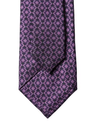 Dolce & Gabbana Purple Patterned Silk Adjustable Men Necktie Tie
