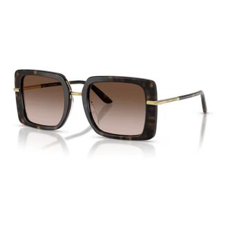 Dolce & Gabbana Femme, Accessoires, Brun, Taille: 52 MM Lunettes de soleil &agrave; imprim&eacute; Carretto