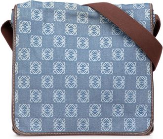 Loewe Hobo Bags - Denim Anagram Messenger Bag - Gr. unisize - in Blau - für Damen