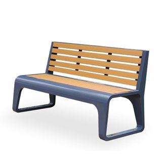 Generic Outdoor Gartenbank Wetterfest 3 Sitzer Edelstahl PS Holz-Kunststoff Parkbank Einkaufszentrum Freizeitbank Nicht Leicht zu Rosten Starke Tragf&auml;higkeit 