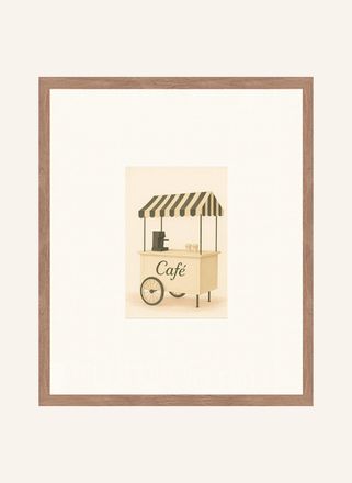 Liv Corday Wandbild Caf&eacute; &Agrave; La Rue Mit Rahmen braun