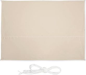 Relaxdays Sonnensegel rechteckig, 2,5 x 3,5 m, wasserabweisend, UV-best&auml;ndig, mit Spannseilen, Terrasse, Balkon, beige