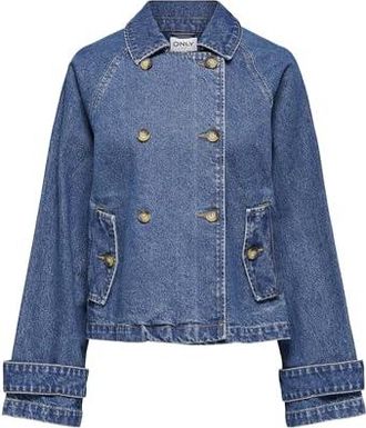 Only Onlapril Short DNM Trench AKM Veste, Denim Bleu médium, S Femmes
