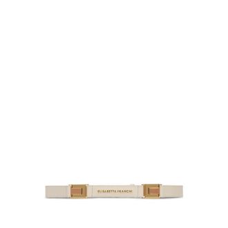 Elisabetta Franchi Ceinture en cuir d&eacute;taill&eacute;e - Femme - Accessoires - Jaune - Taille: 40 CM