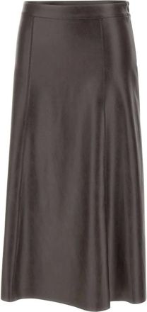 Kaos Kaos, Femme, Jupes, Brun, Taille: 42 FR Jupe Midi &agrave; Ourlet &Eacute;vas&eacute;