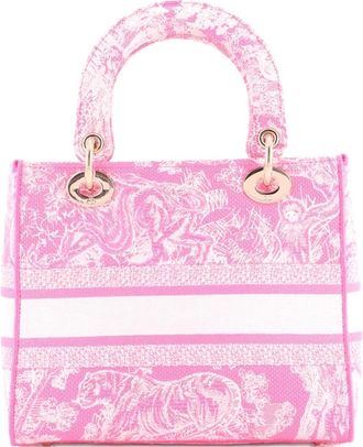 Dior Toile de Jouy Lady D-Lite Bag Embroidered Canvas tote bag - Rosa