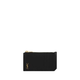 Saint Laurent Kartenhalter mit M&uuml;nzfach - - Accessories - Herren - Schwarzk - ONE SIZE