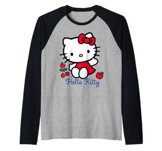 Hello Kitty Cherry Bow Sweet Cute Friends XOXO Klassische Pose Raglan