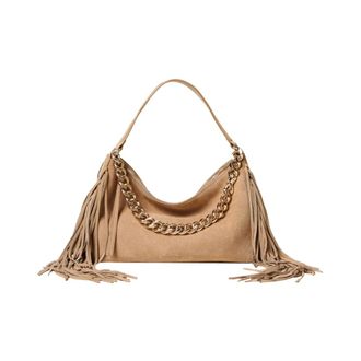 Twinset Femme, Sacs, Beige, Taille: ONE Size Sac bandouli&egrave;re en daim